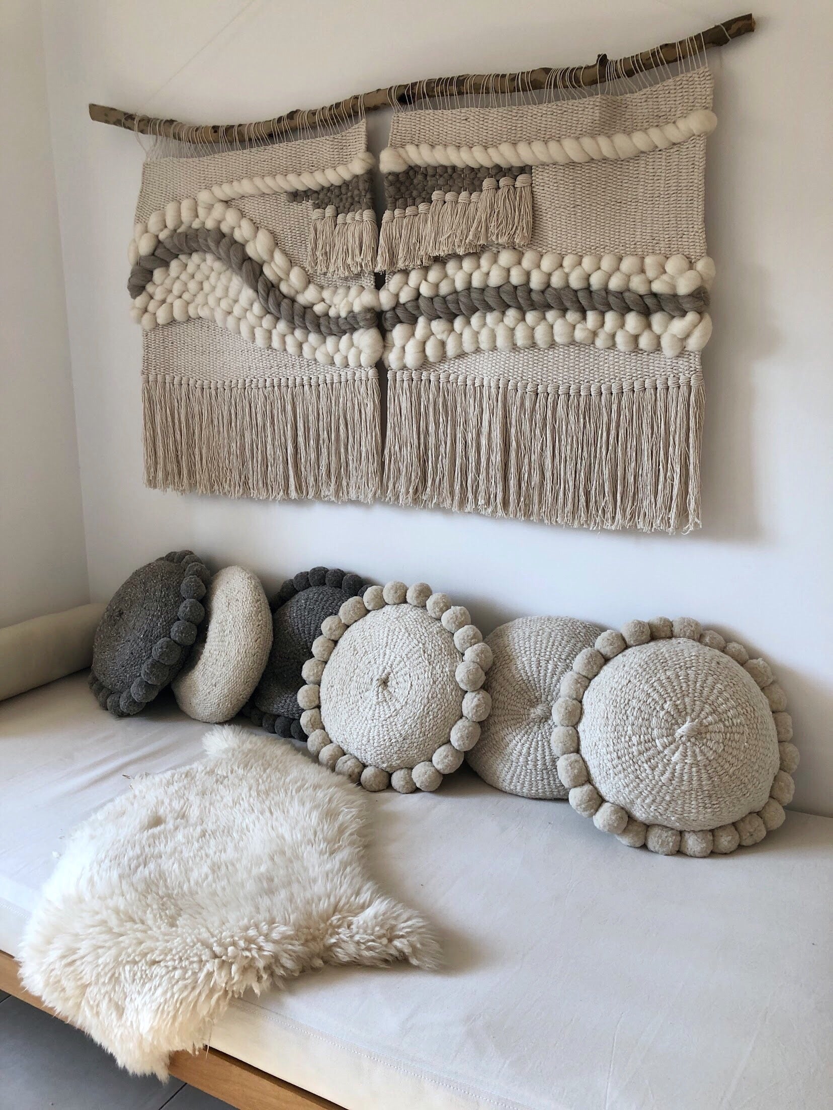 CHAPA MINK Woven Wall Hanging - Handmade on a loom - Espacio Hurfa
